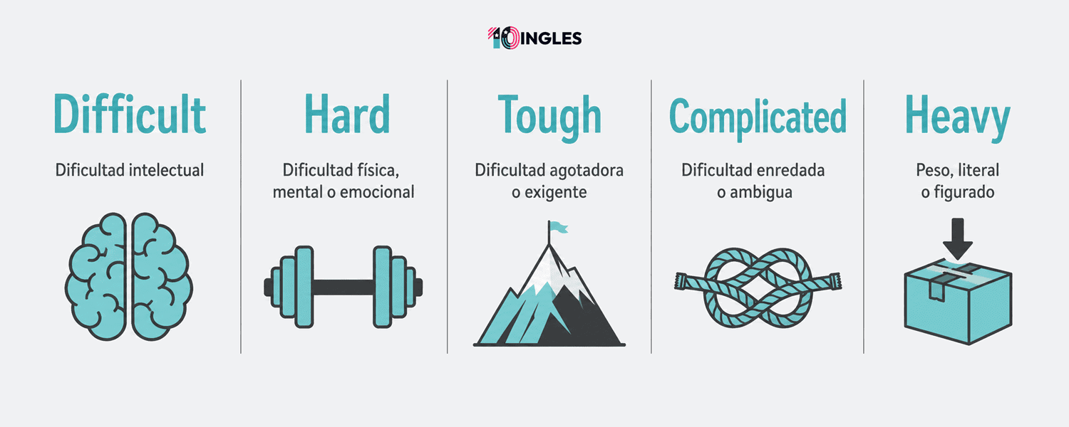 Hard, Tough o Difficult: Cuál Usar en Cada Situación
