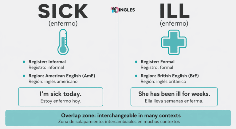Diferencia entre Ill y Sick en Inglés: Cuándo Usar Cada Uno
