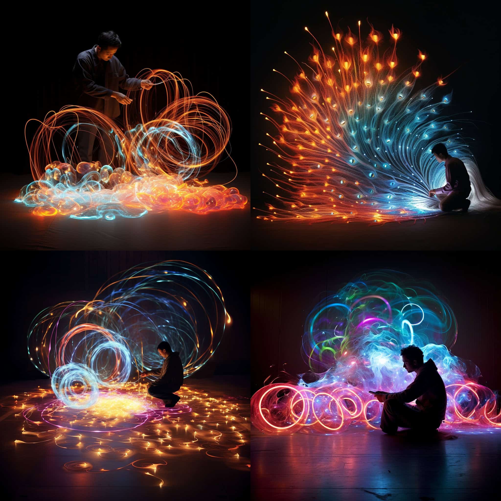 AI Art in Fiber Optic Light Painting