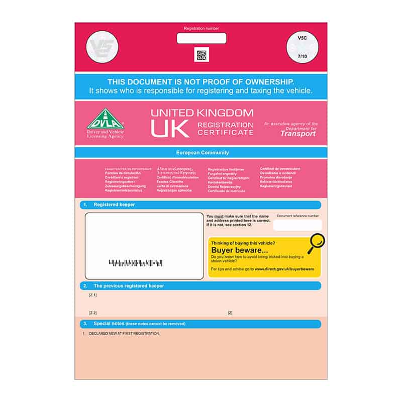Custom Printing Vehicle Registration Certificate - ASY Anti-forgery