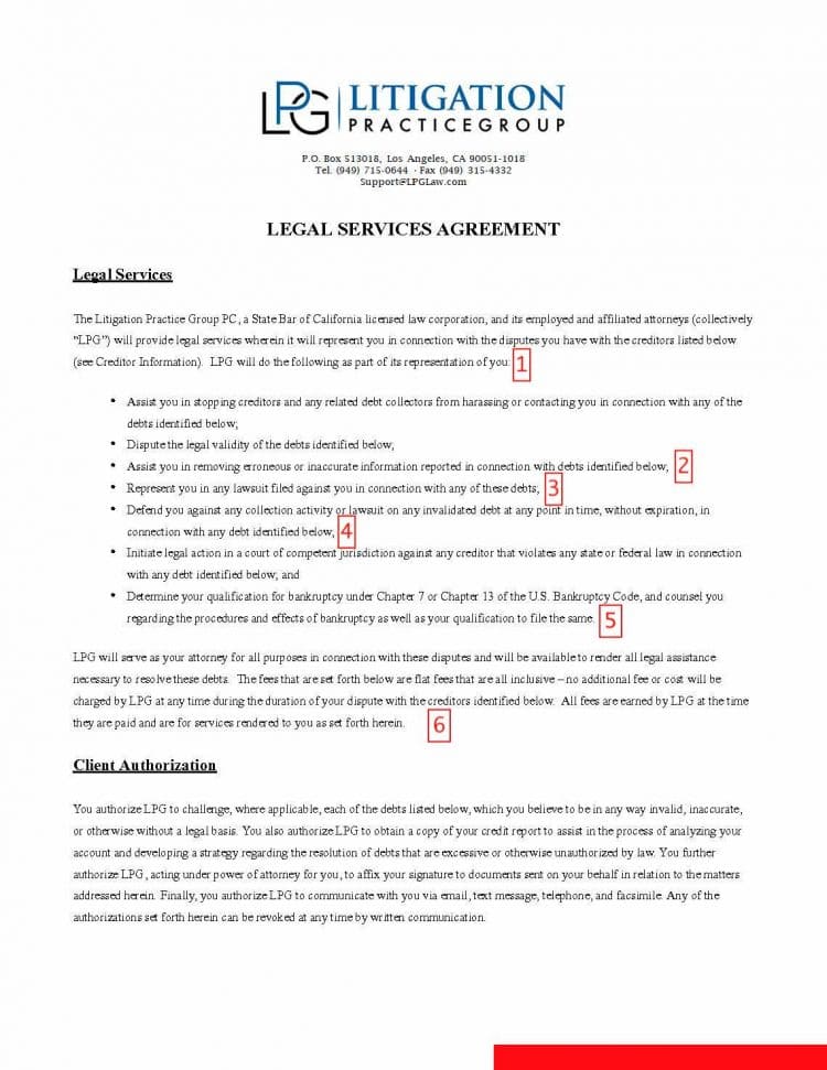 Litigation Practice Group Contract Review