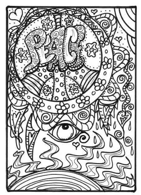 FREE HIPPIE COLORING PAGES FOR ADULTS: 8 Funky Pictures From Hippie ...