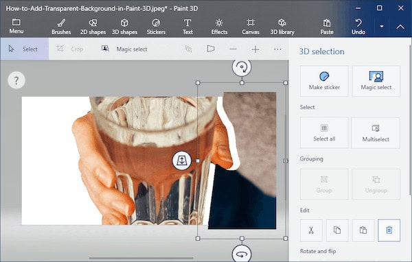 How to Make the Background Transparent in Paint 3D - La De Du