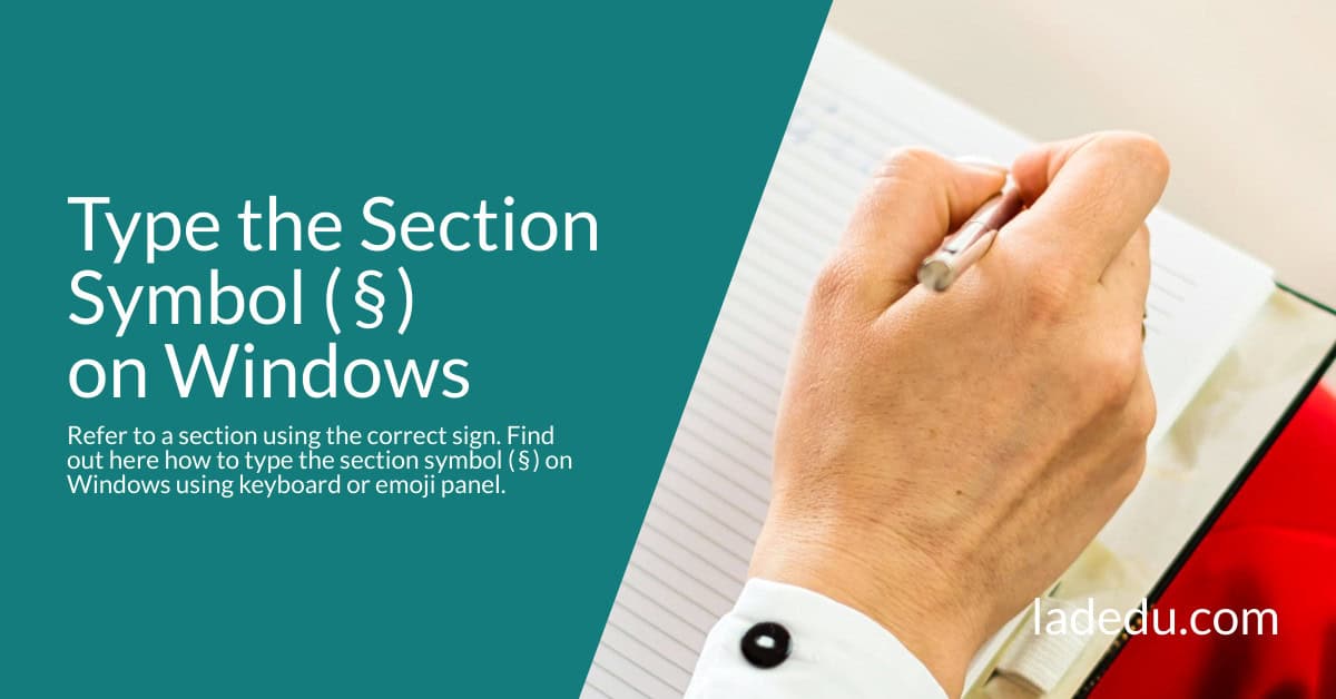 How to Type the Section Sign ( § ) on a PC Keyboard - La De Du