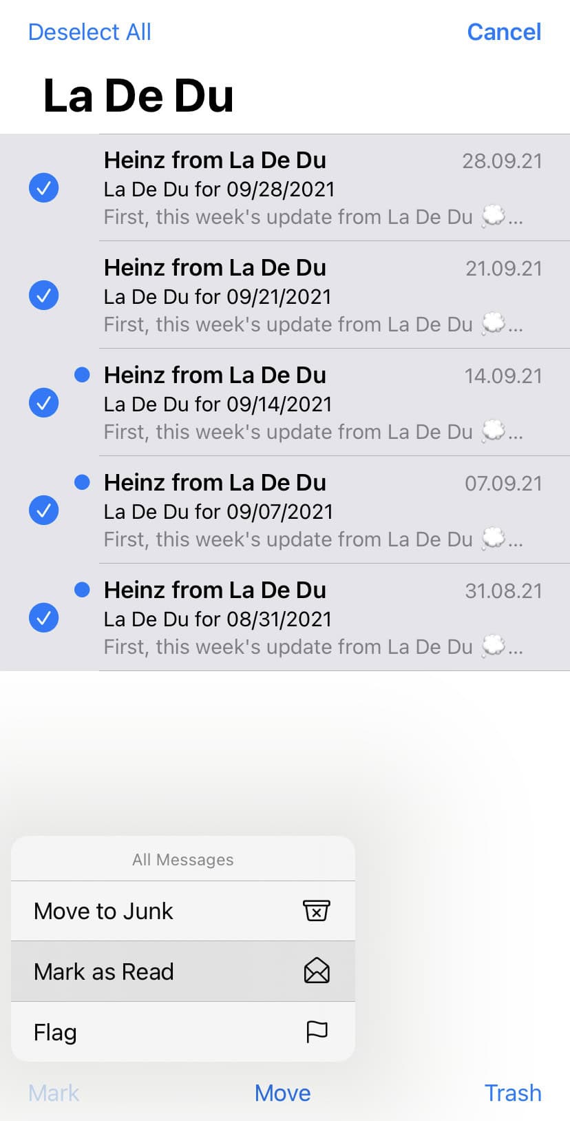 How to Mark All Emails as Read on an iPhone - La De Du