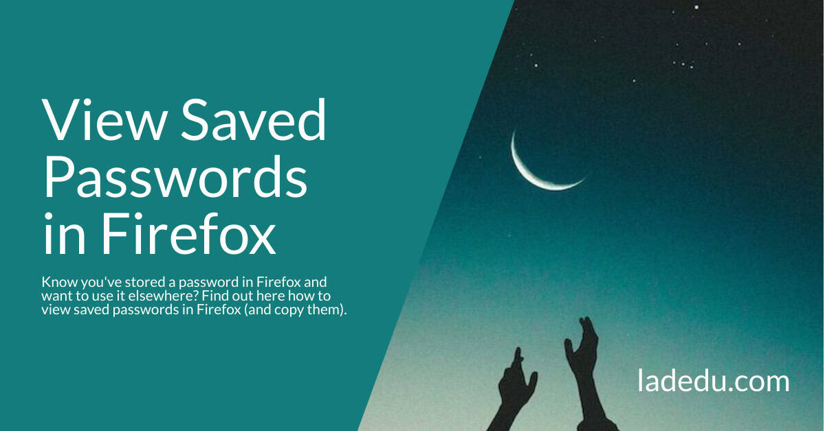 How to Show Saved Passwords in Firefox - La De Du