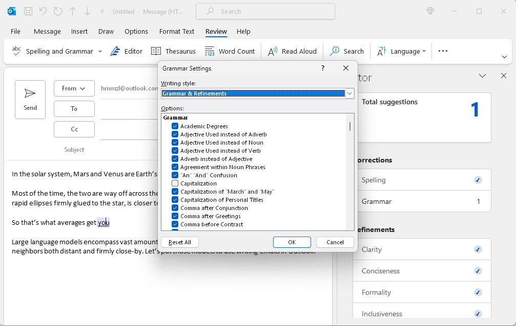 How to Use AI Writing Assistance in Outlook - La De Du