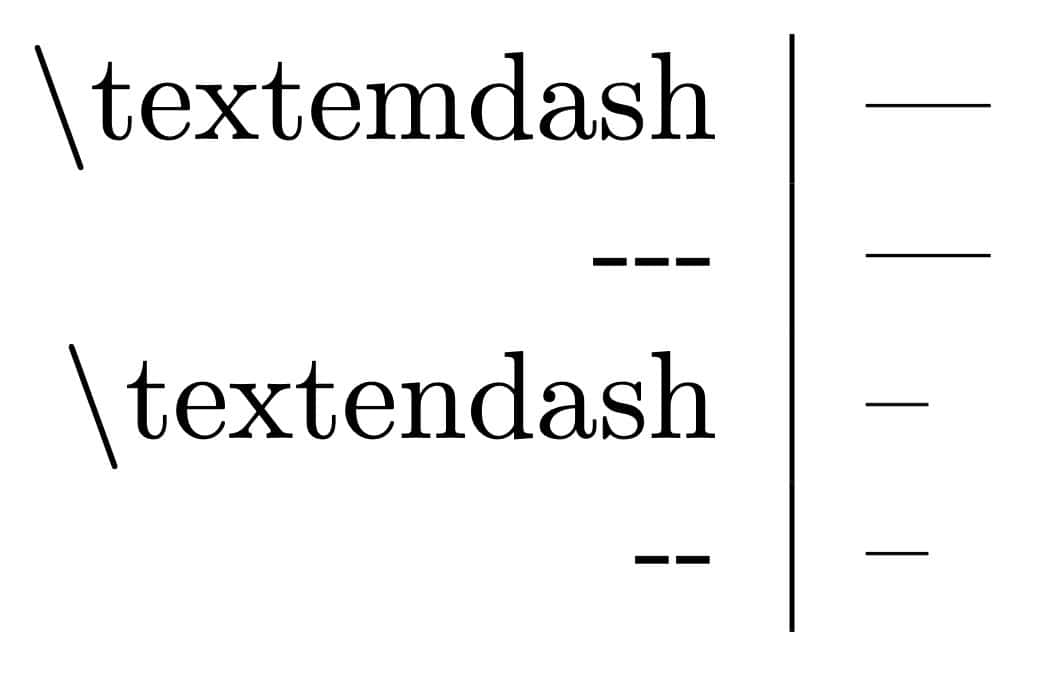 How to Insert En Dash (–) and Em Dash ( — ) in LaTeX - La De Du