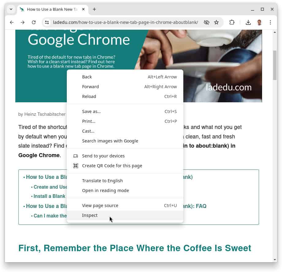 How to Remove Unwanted Elements from a Page in Chrome - La De Du