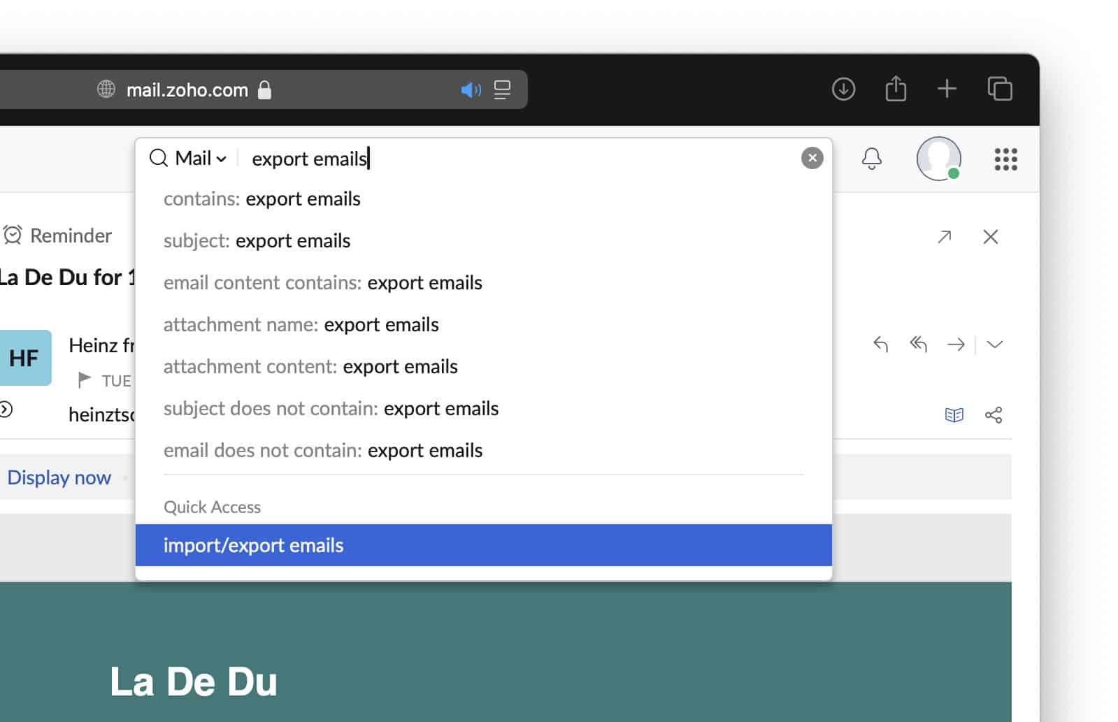 How to Export Email Folders from Zoho Mail as EML - La De Du How to Export Email Folders from Zoho Mail as EML - La De Du