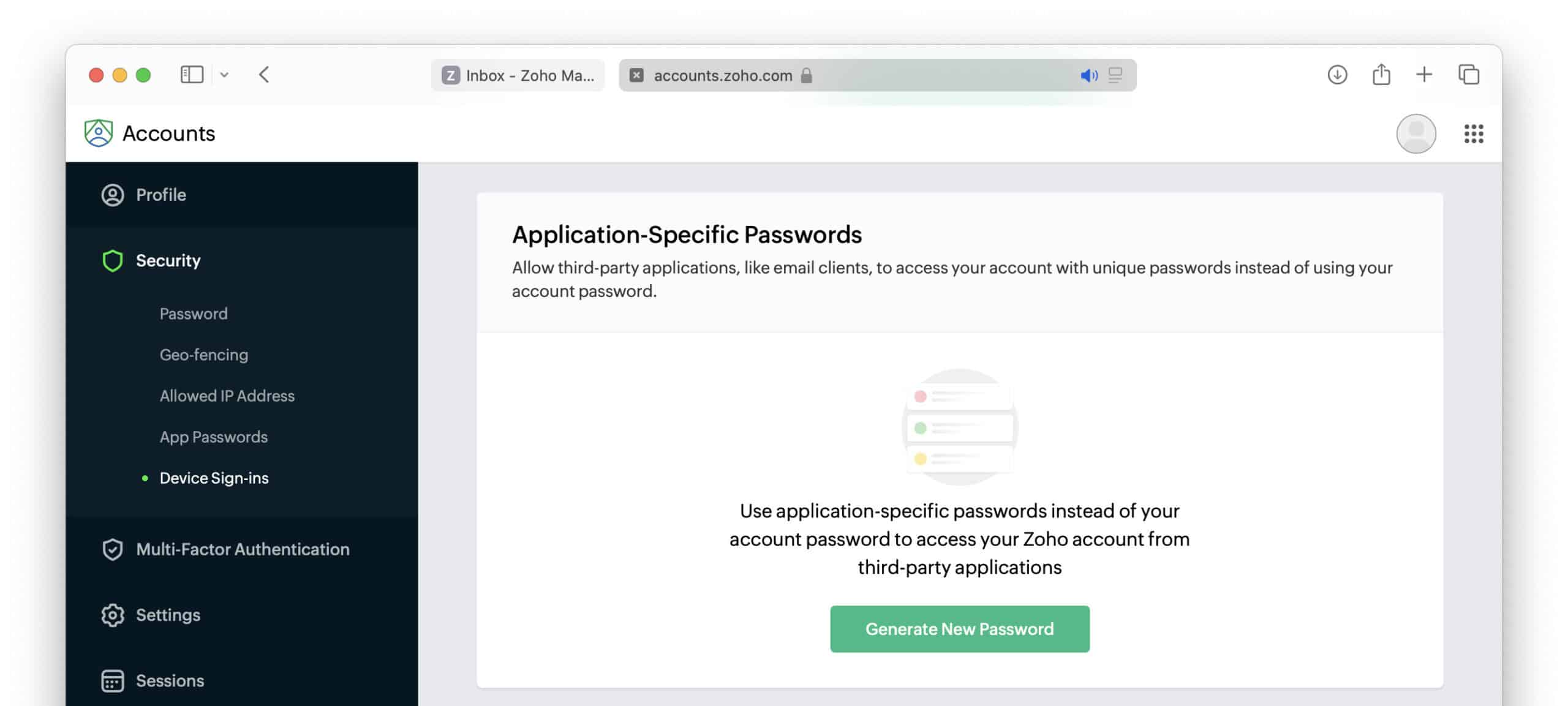 How To Add An Application Specific Password In Zoho Mail La De Du