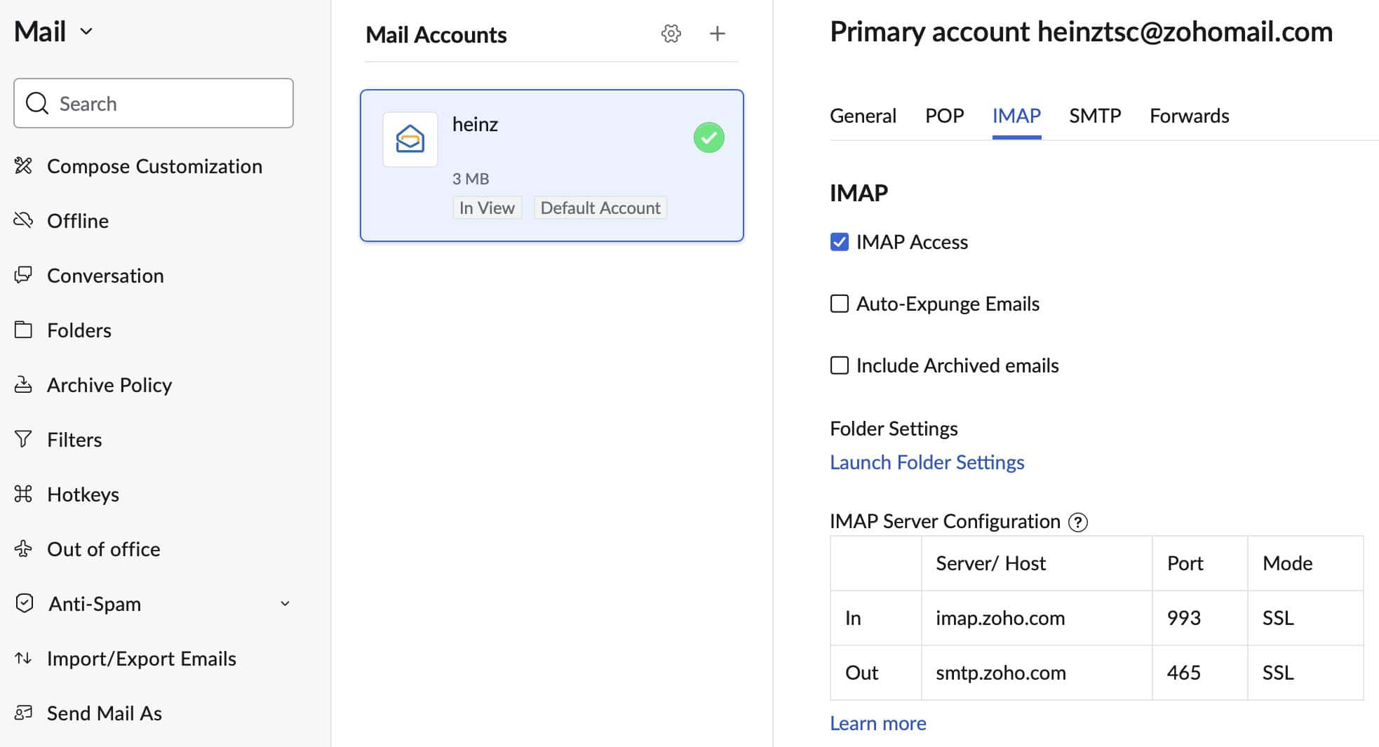 How to Access Zoho Mail Through IMAP - La De Du