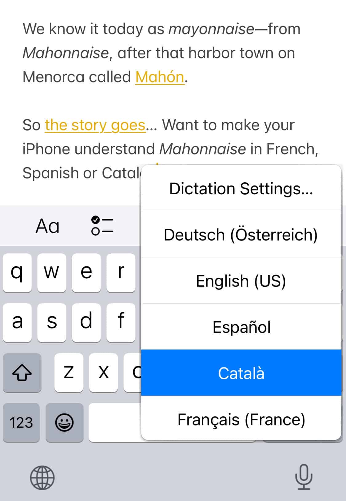 How to Change the Language for Dictation on iPhone - La De Du