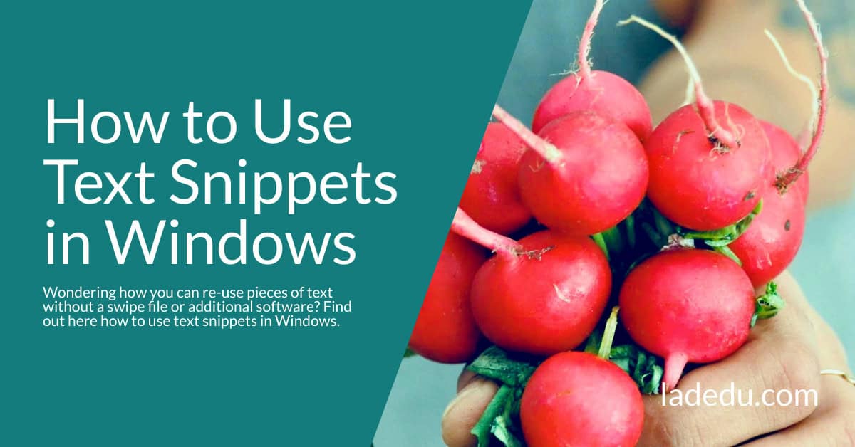 How to Use Text Snippets in Windows - La De Du