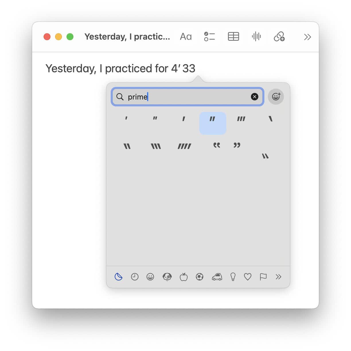 How to Insert the Minute Symbol ( ′ ) on a Mac - La De Du
