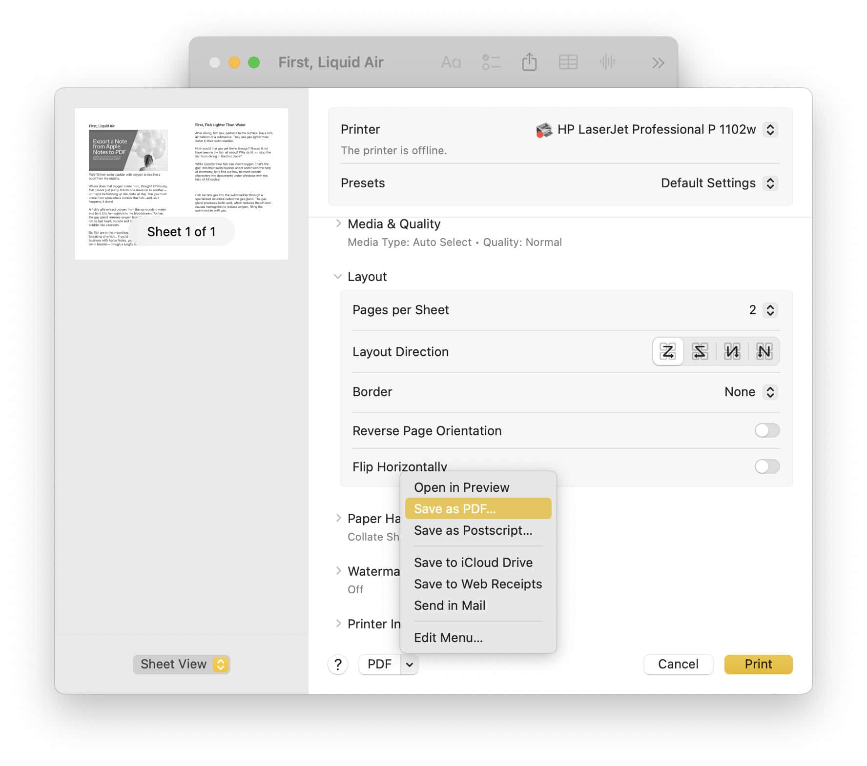How to Export a Note from Apple Notes to PDF - La De Du