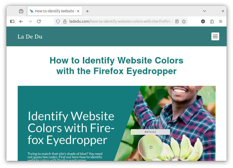 How to Identify Website Colors with the Firefox Eyedropper - La De Du