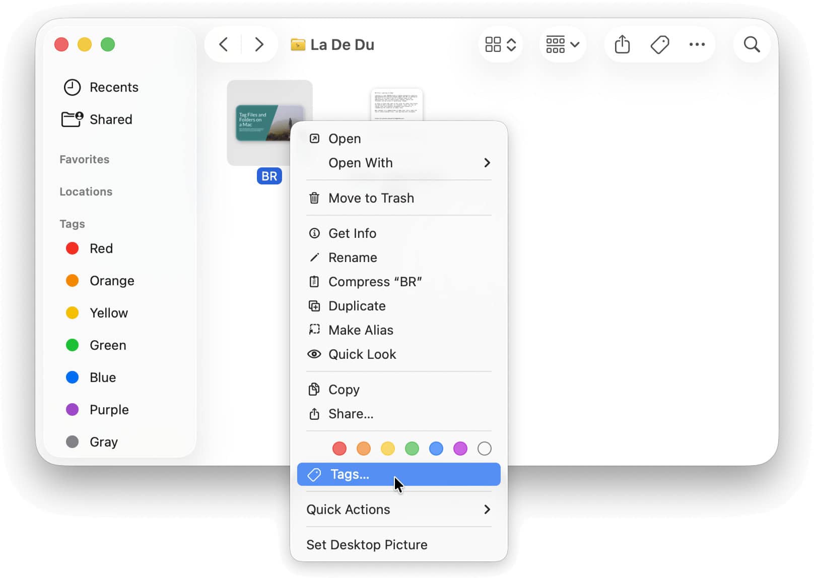How to Tag Files and Folders in macOS Finder on a Mac - La De Du