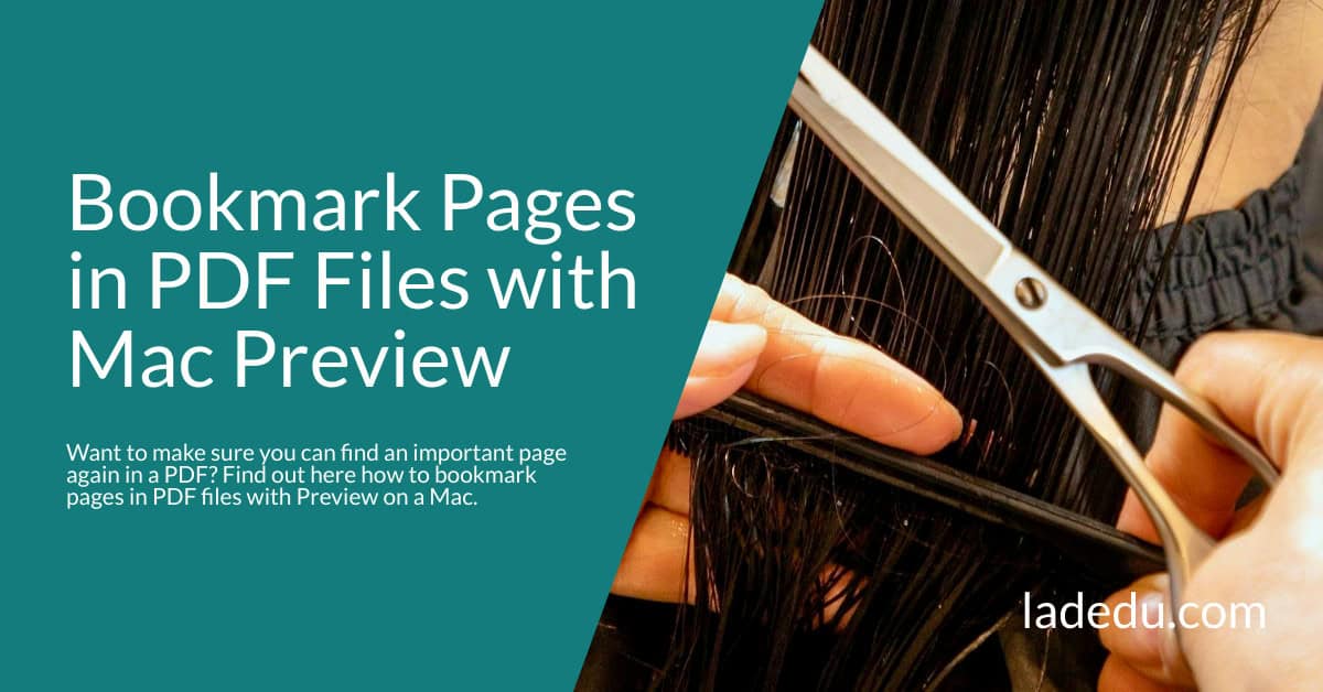 How to Bookmark Pages in PDF Files with Mac Preview - La De Du
