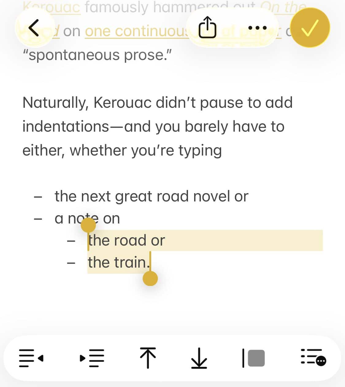 How to Swipe to Indent Lists in Apple Notes for iPhone - La De Du