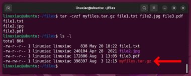 How to Create tar.gz Archive Using the tar Command on Linux