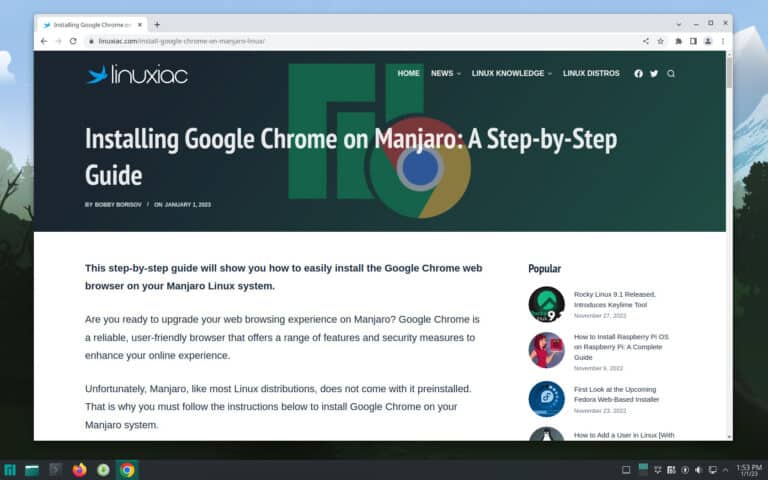 Installing Google Chrome on Manjaro: A Step-by-Step Guide