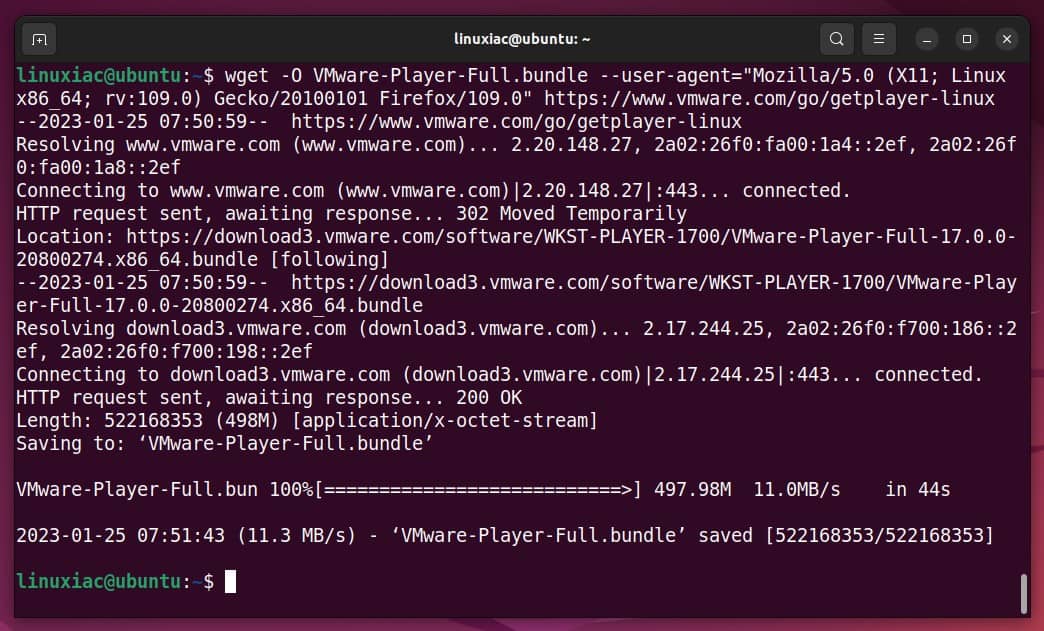 How to Install VMware Workstation Player on Ubuntu 22.04