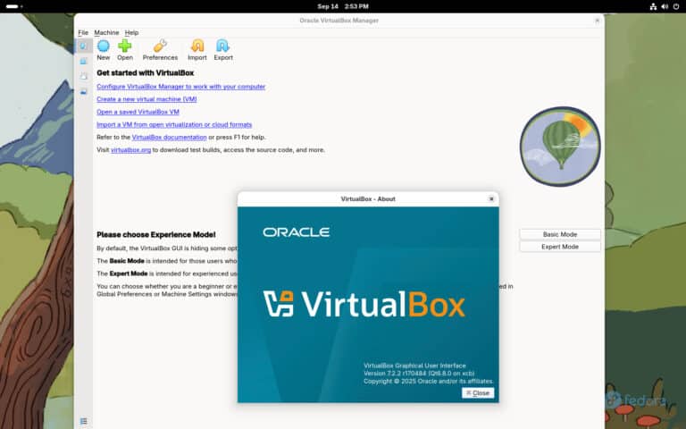 VirtualBox 7.2 on Fedora 42/41/40: A Full Installation Guide