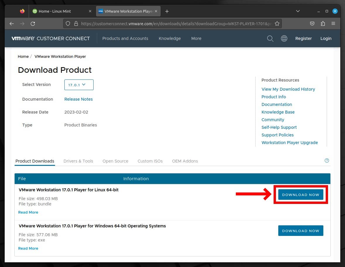 How to Install VMware Player on Linux Mint 21
