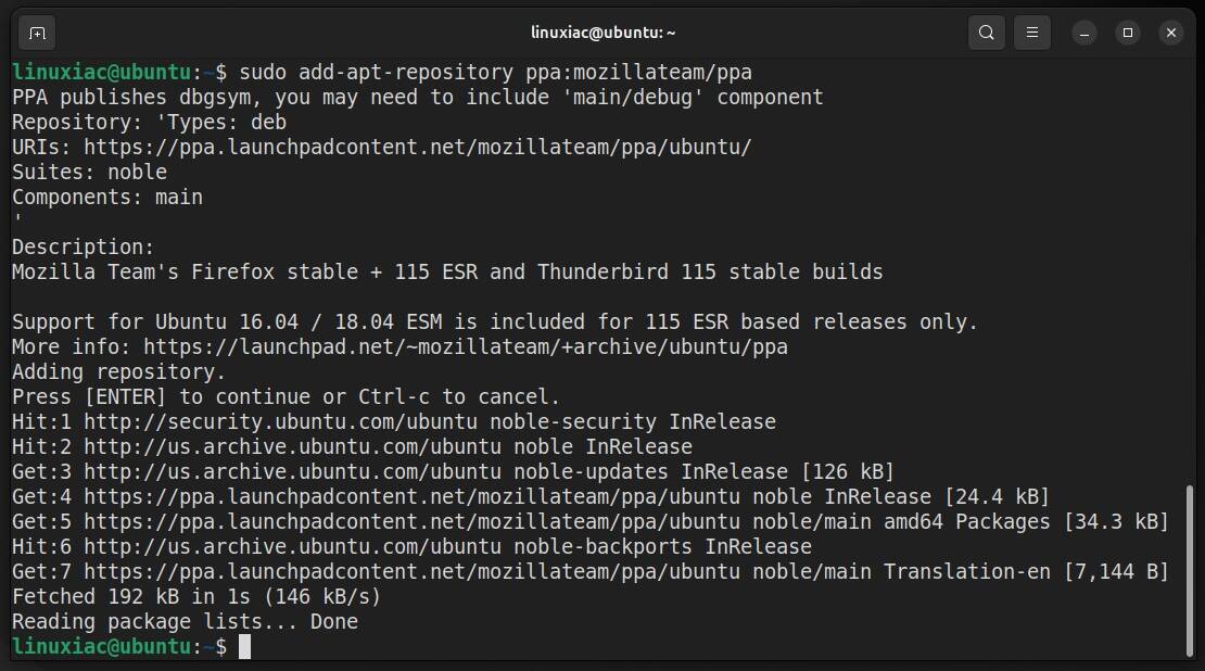 Install Thunderbird as a DEB App on Ubuntu 24.04 LTS