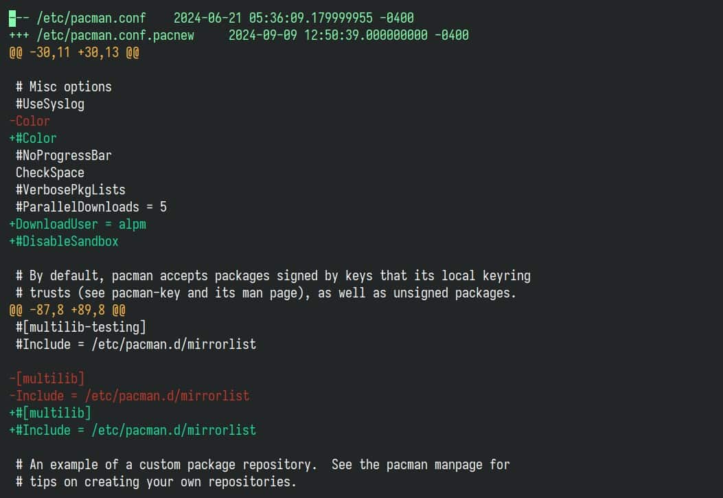Pacman 7.0 Required Manual Intervention for Local Repositories