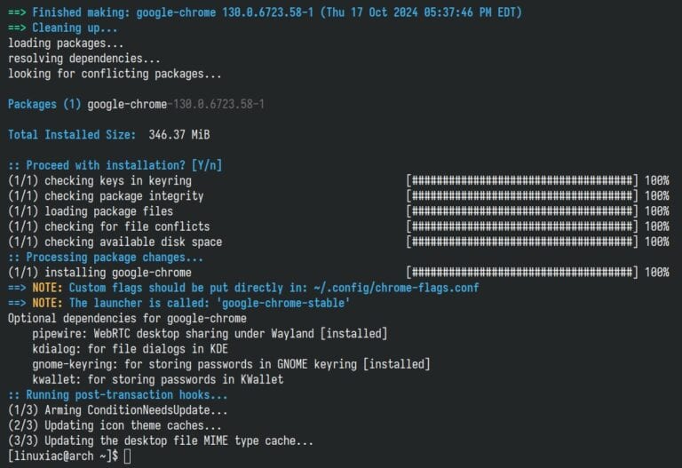 How to Install Google Chrome on Arch Linux