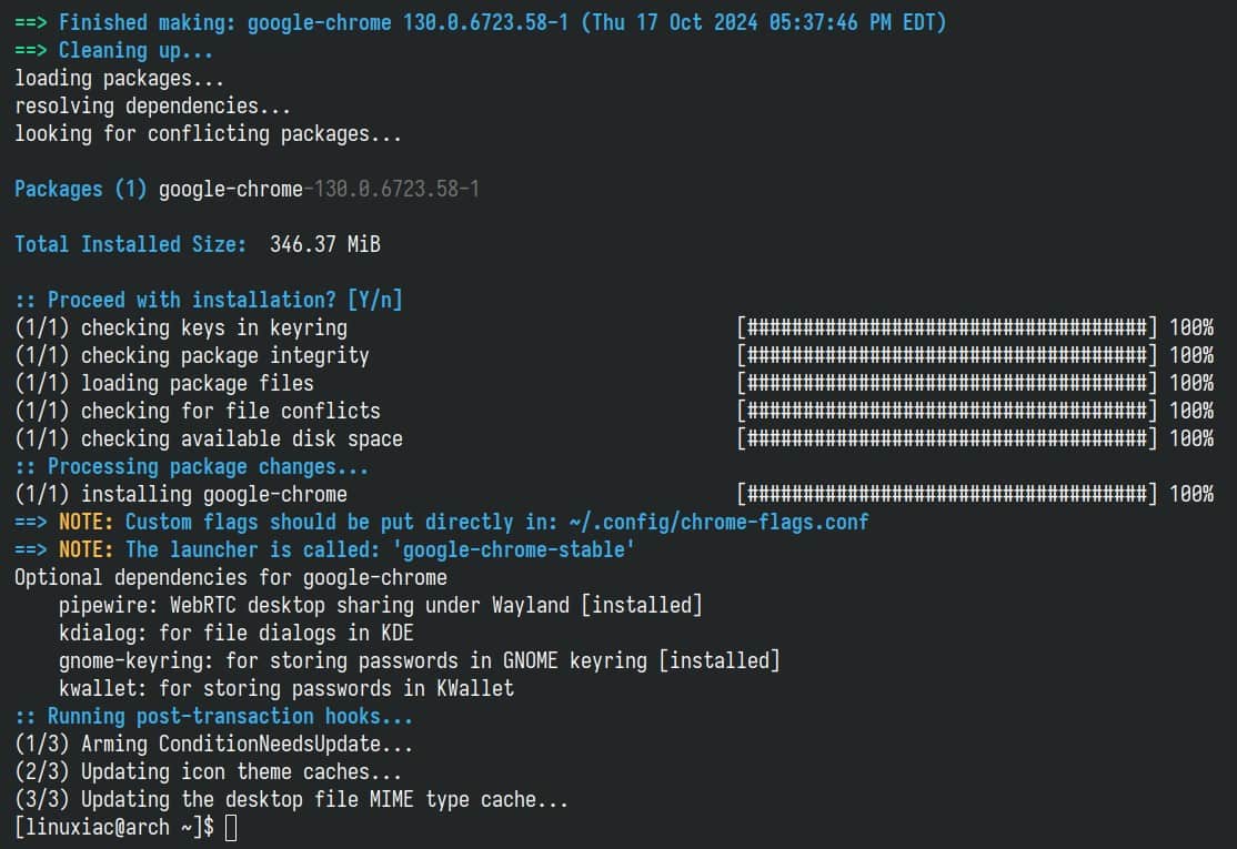 How to Install Google Chrome on Arch Linux