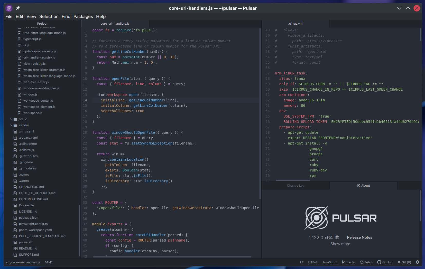 Pulsar 1.122 Code Editor Enhances C & PHP Support, Launcher Fixes