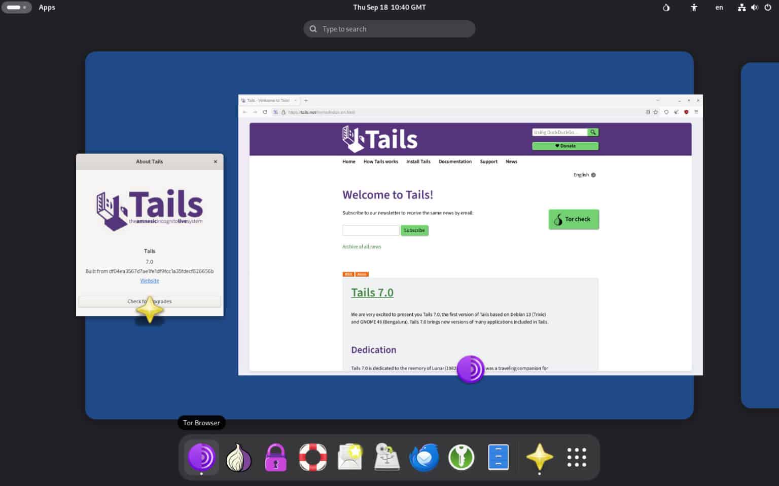 Tails 7.0 Brings Debian 13, GNOME 48, and Major App Updates