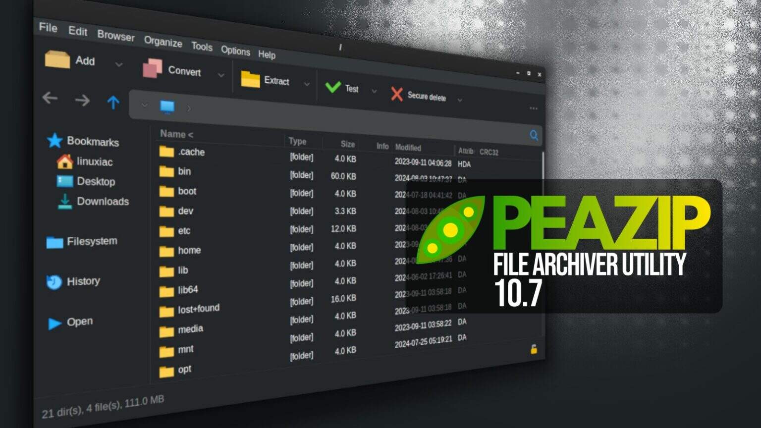 PeaZip 10.7 File Archiver Adds Image Thumbnails on Linux