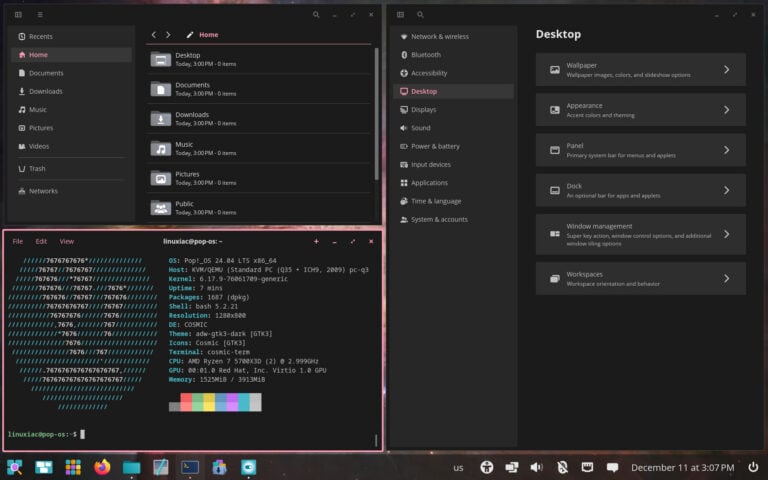Pop!_OS 24.04 LTS Launches With COSMIC Desktop 1.0 Stable