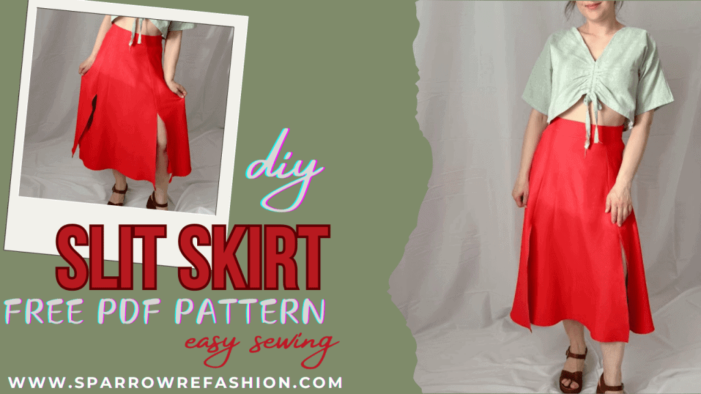 Slit Skirt: A Beginner-Friendly Guide with Free PDF Pattern - Sparrow ...