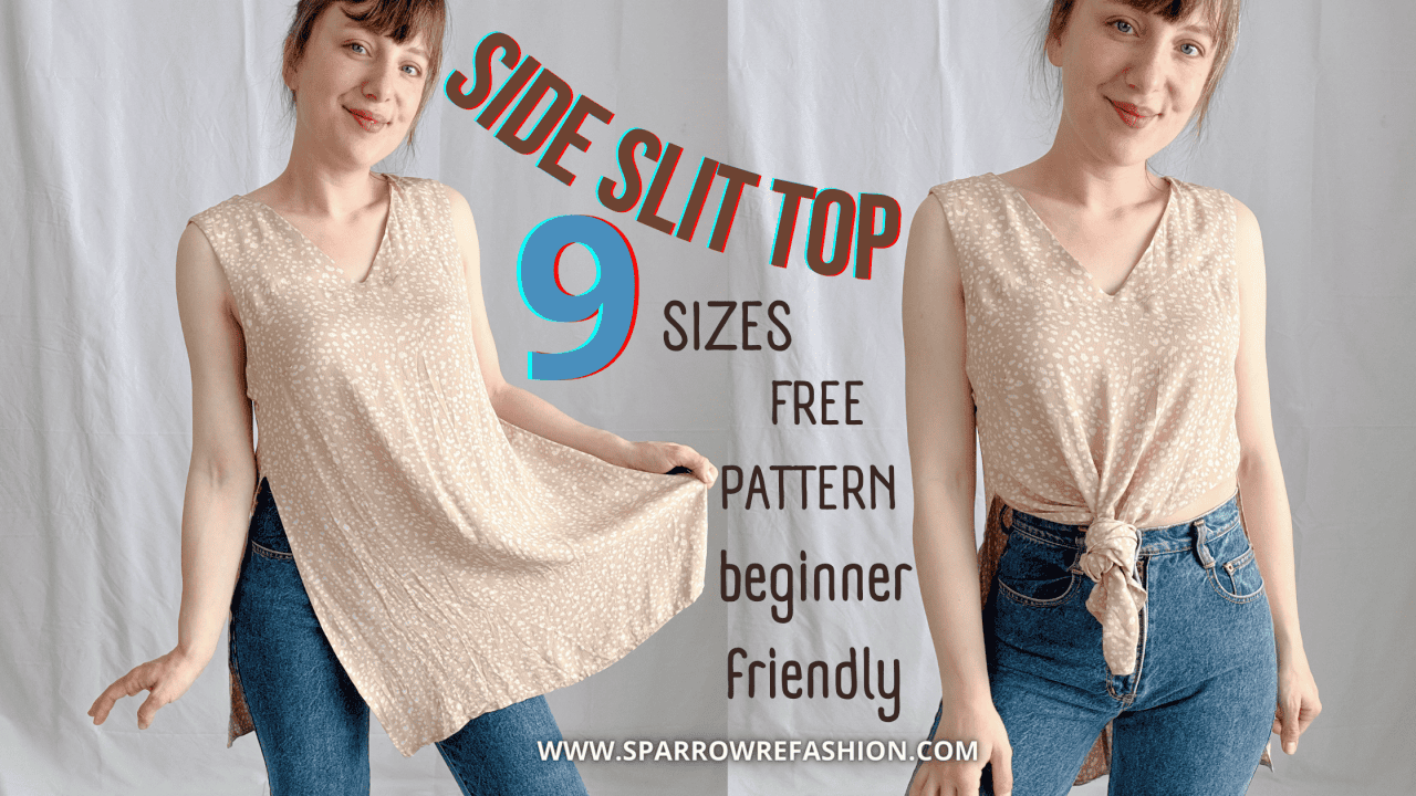 Side Slit Top- Easy Sewing for Beginners with Free Pattern - Sparrow ...