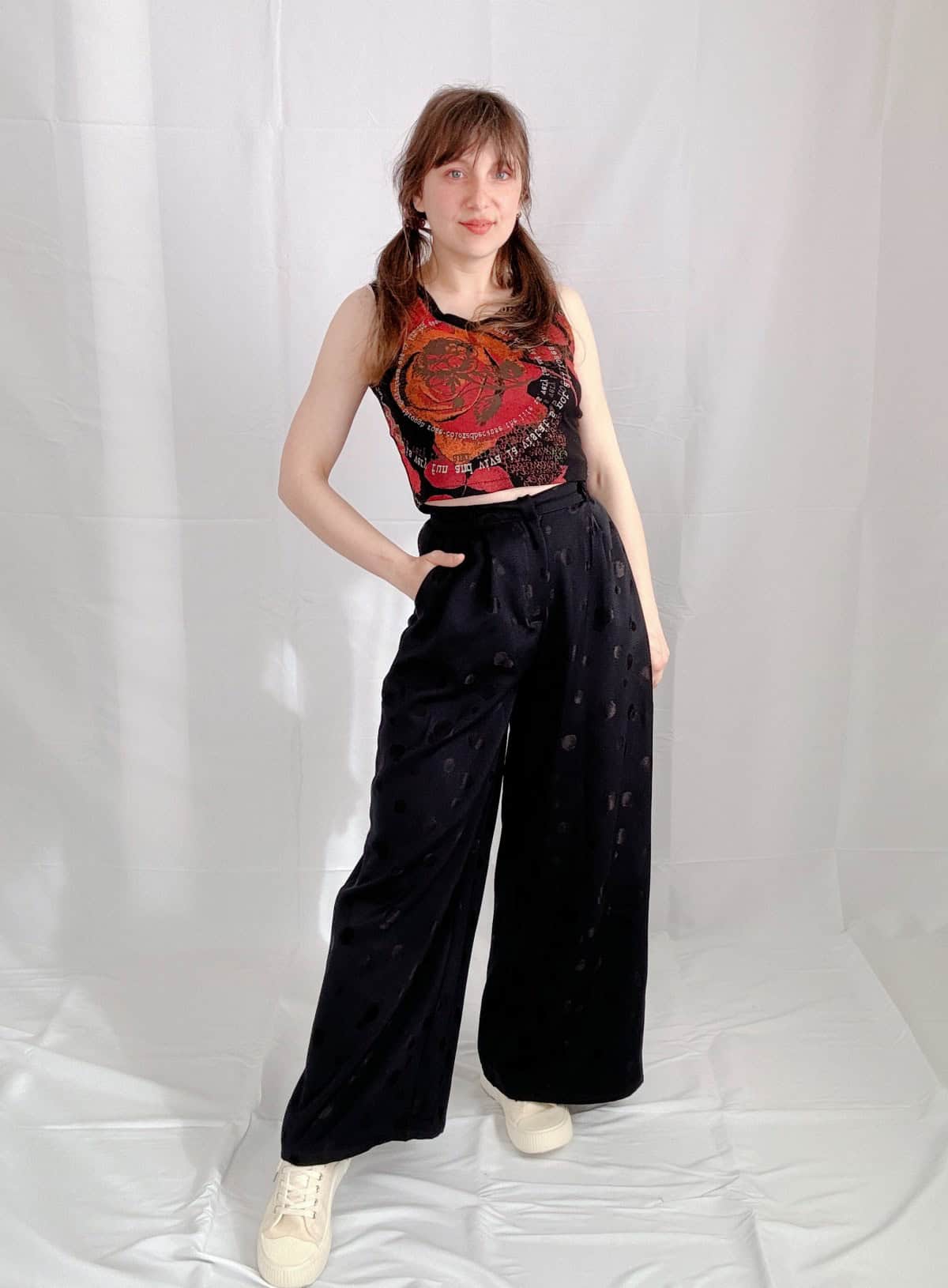 High Waist Wide Leg Pants DIY - Free PDF - Sparrow Refashion: A Blog ...