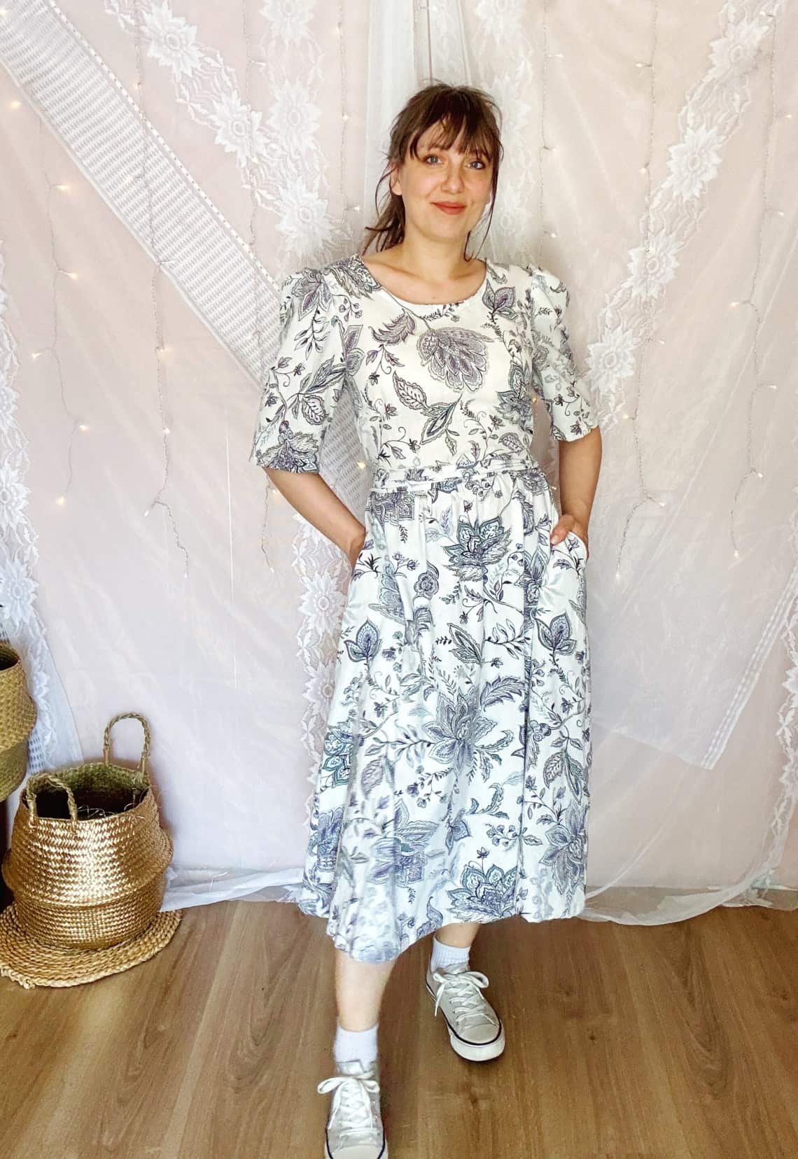 How to Sew a Flattering A-Line Dress with Pockets - Sparrow Refashion ...