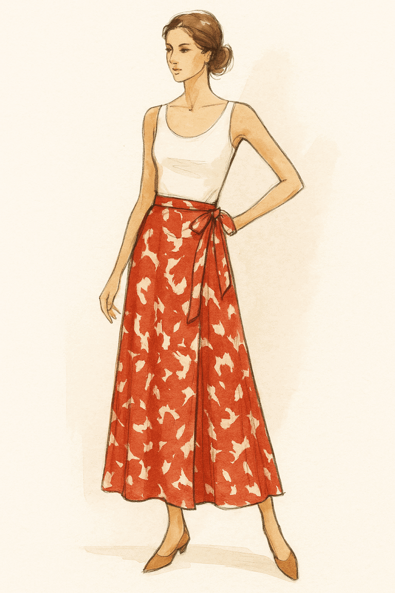 Easy Wrap Maxi Skirt – Free Pattern, Video & Tutorial - Sparrow Refashion: A Blog for Sewing ...