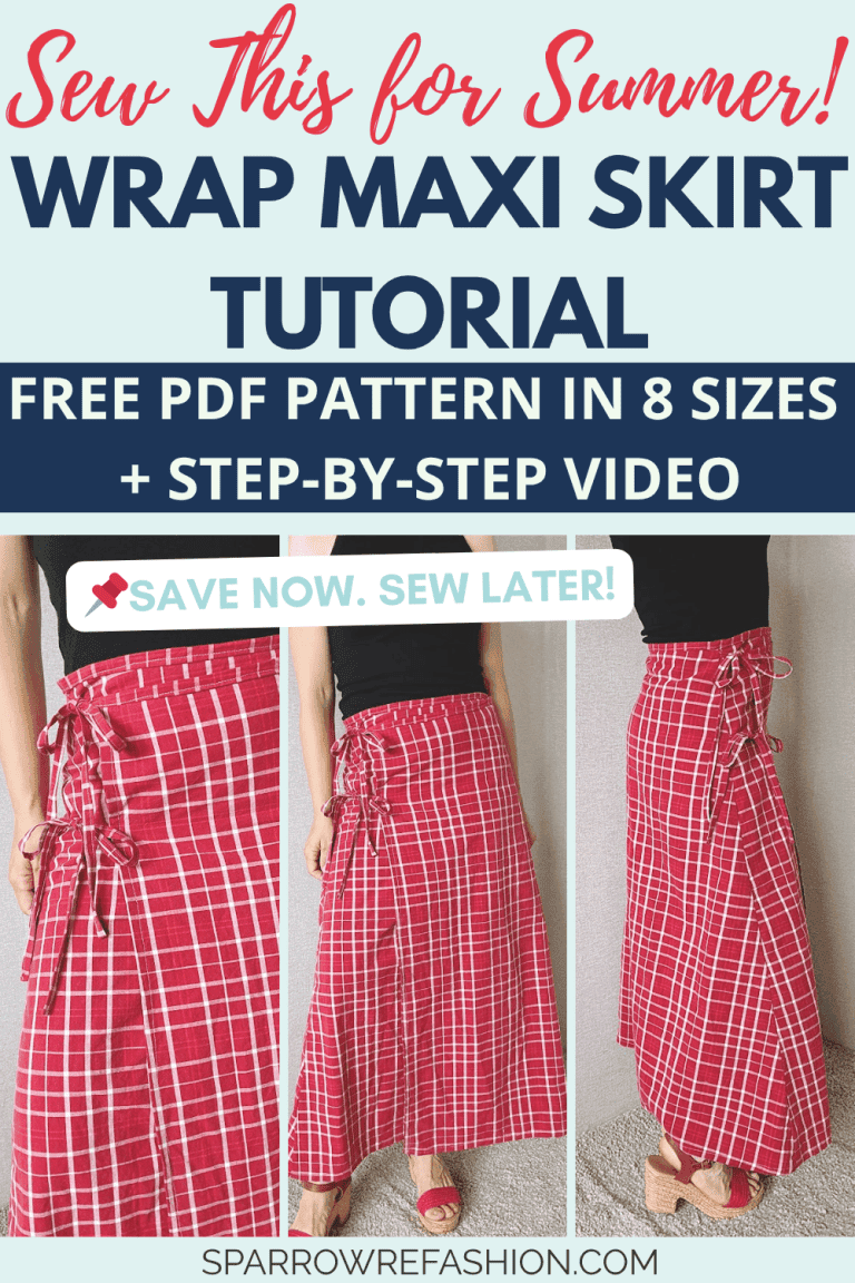 Easy Wrap Maxi Skirt – Free Pattern, Video & Tutorial - Sparrow Refashion: A Blog for Sewing ...