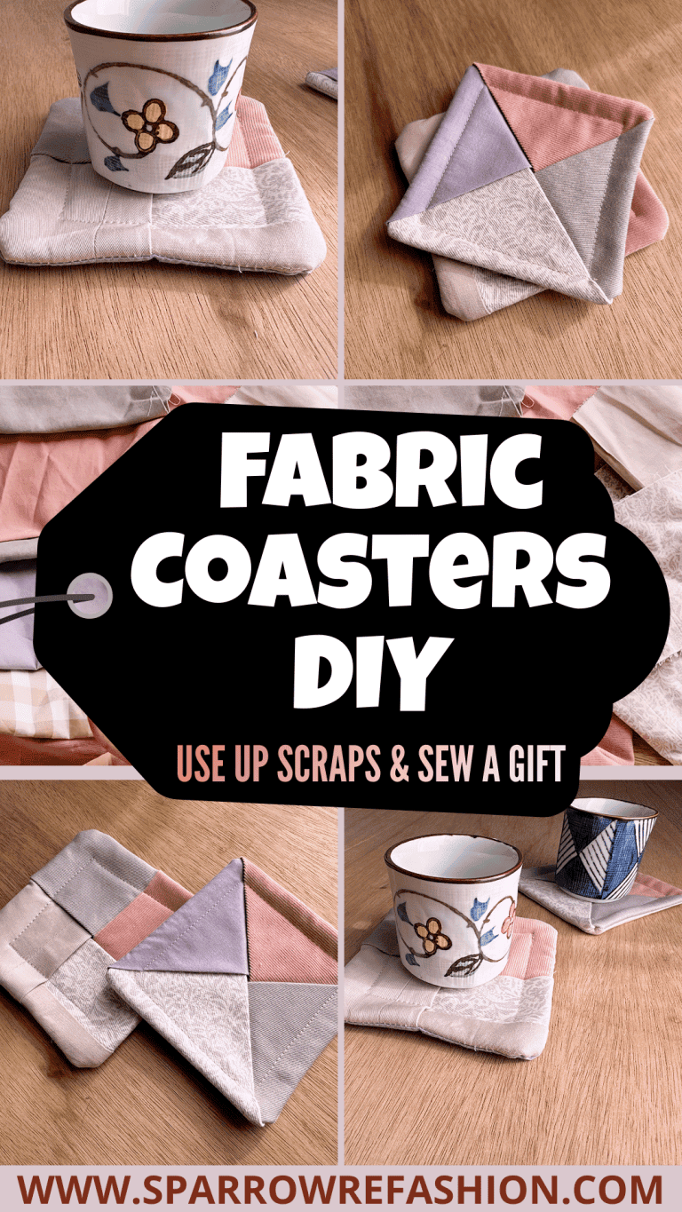 Custom Fabric Drink Coasters Easy Scrap DIY + PDF - Sparrow Refashion ...