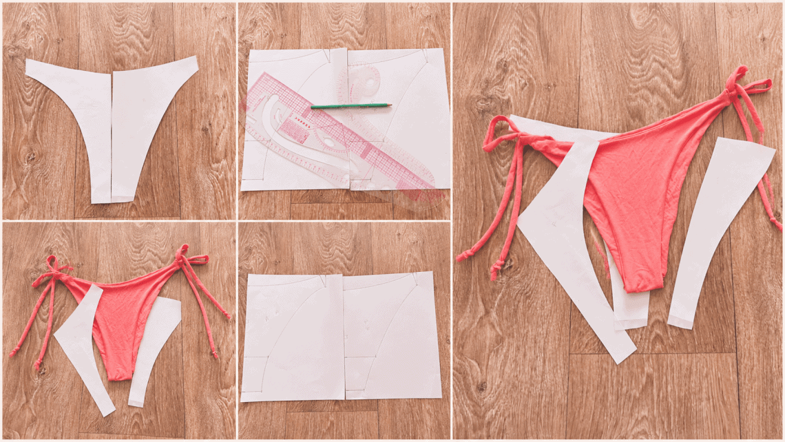 How to Draft a Custom Side Tie Bikini Bottom Pattern - Sparrow ...