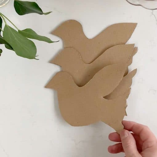 Make a Cardboard Dove DIY Christmas Garland by The Listed Home