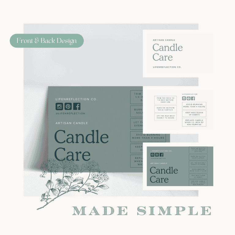 Candle Care Instructions and Printable Candle Care Cards