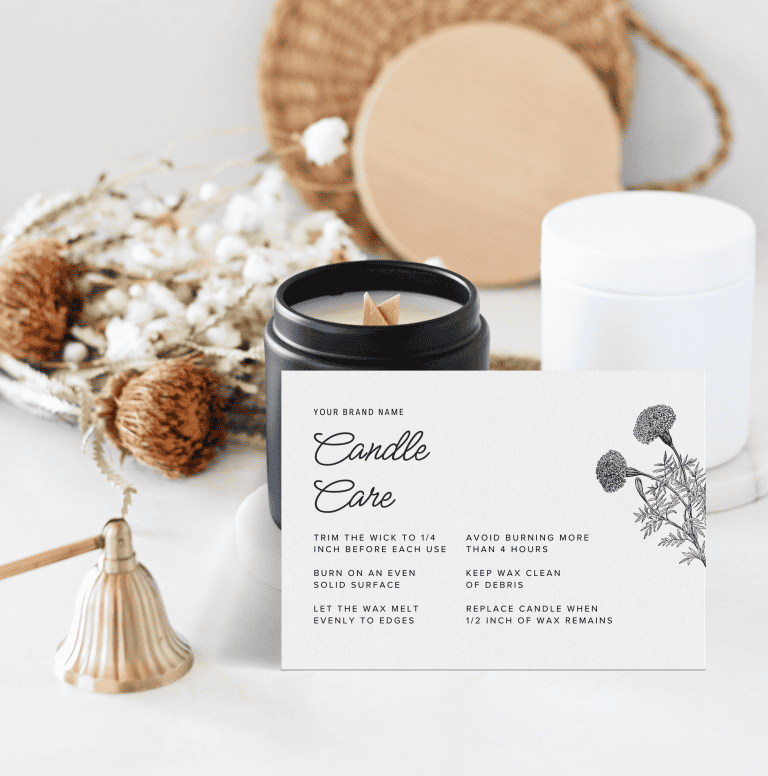 Candle Care Instructions and Printable Candle Care Cards