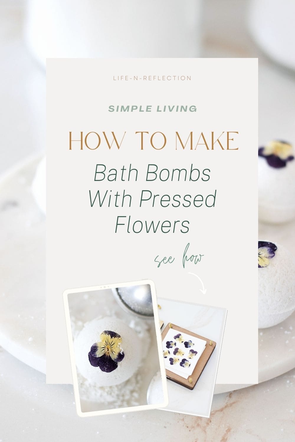 Pressed Flower Bath Bombs DIY