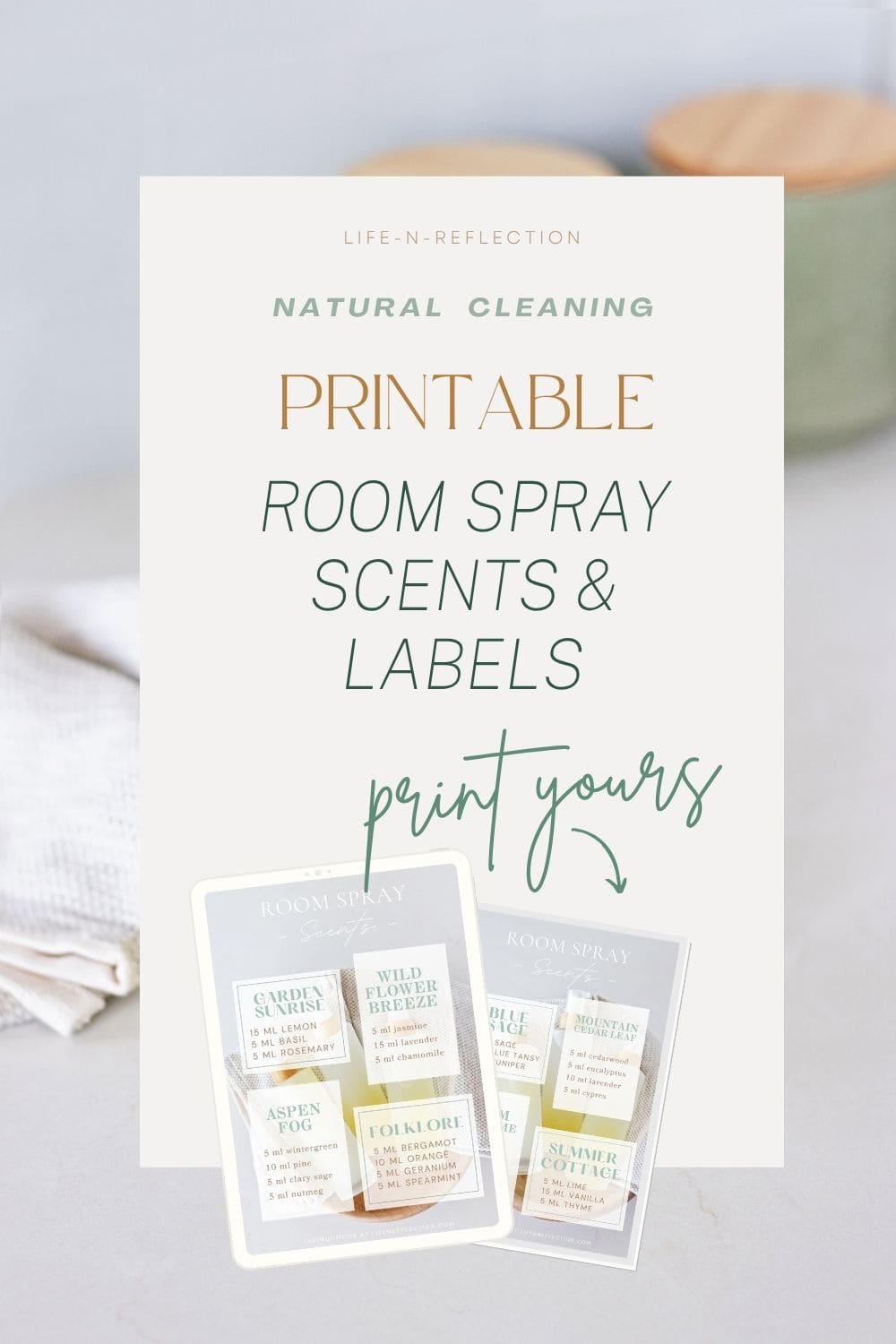 DIY Room Spray Recipes and Labels